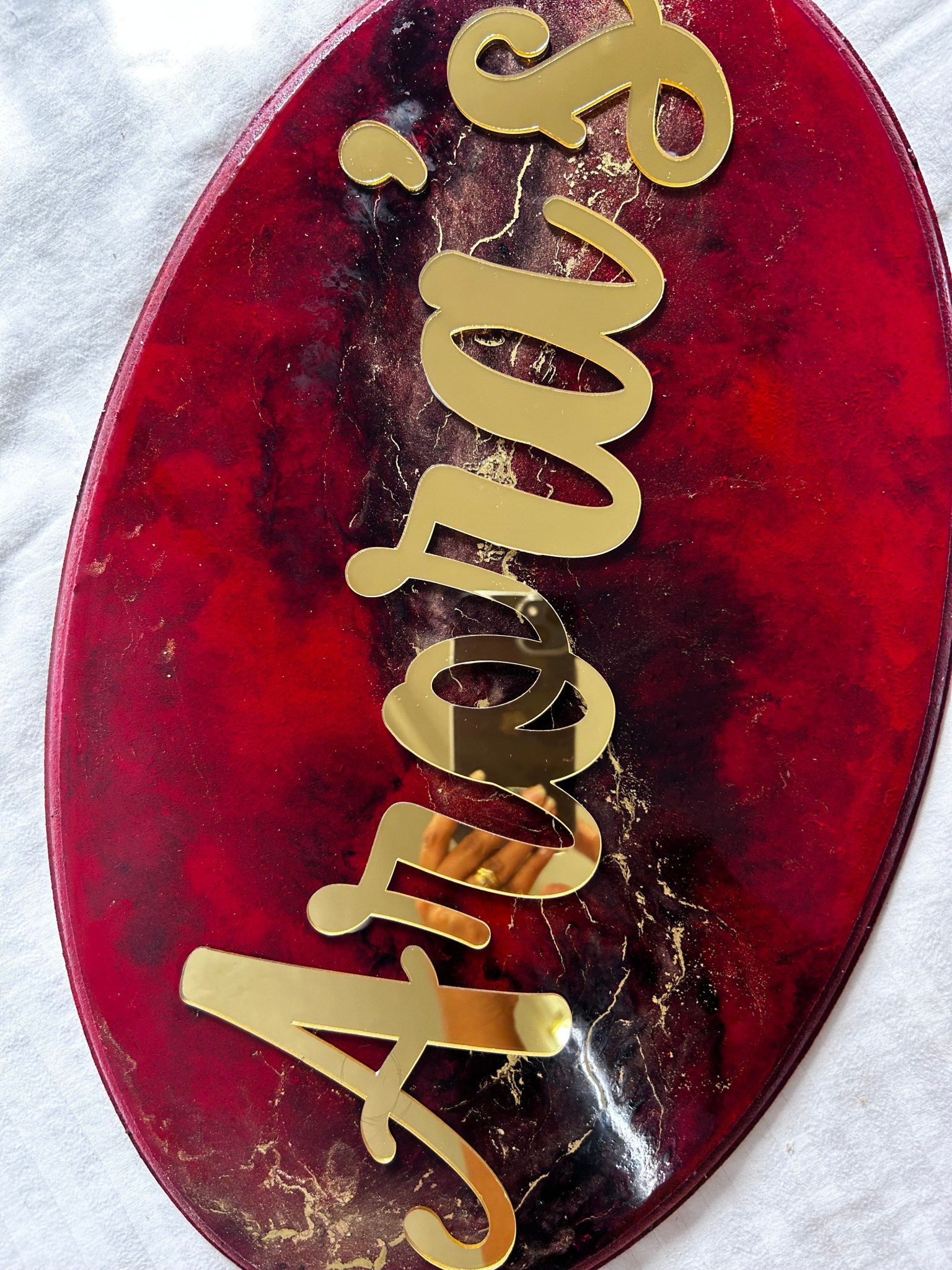 Resin Nameplates Abstract Red